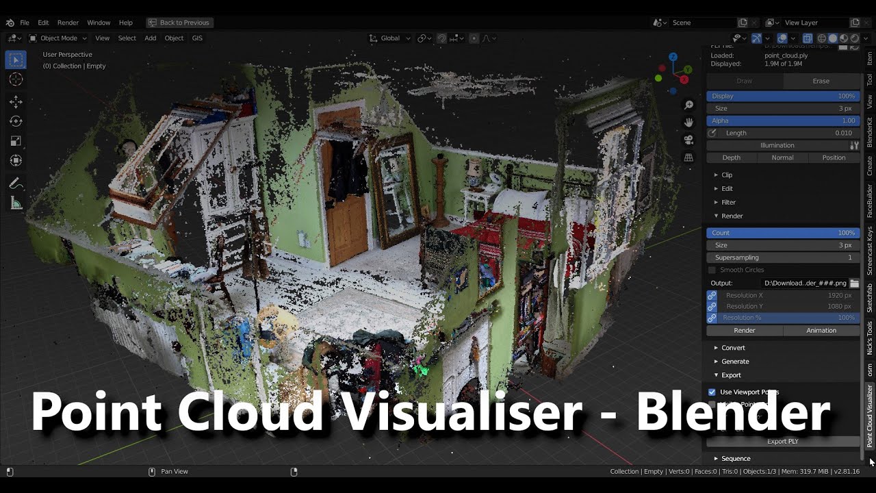 Point Cloud Visualizer Blender Youtube