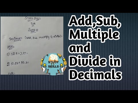 ёяшпёяшдadd Sub Multiple And Divide In Decimals Study Skills For Success