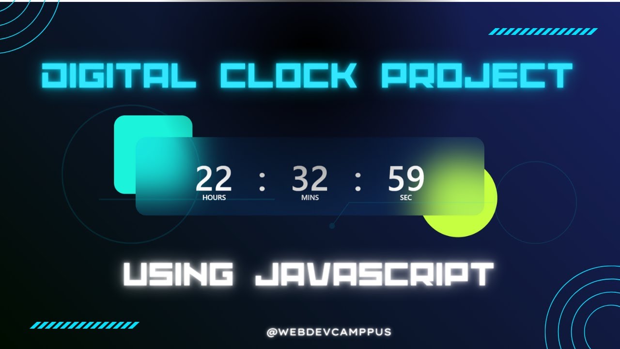 Digital Clock Using Html Css And Javascript Javascript Clock Project