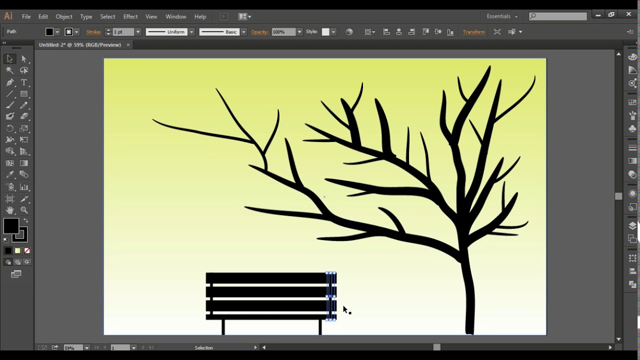 Bare Tree Adobe Illustrator Cs6 Tutorial Quick And Easy Way How To