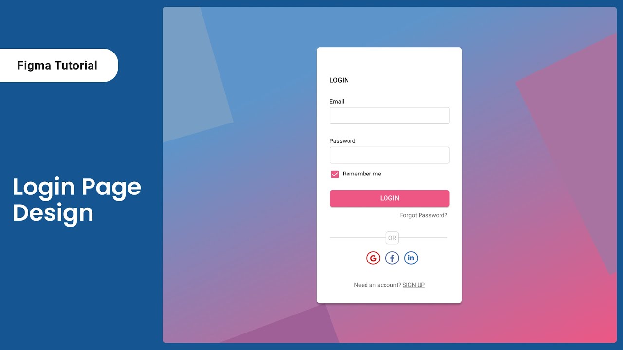 How To Design Login Page In Figma Figma Tutorial Youtube