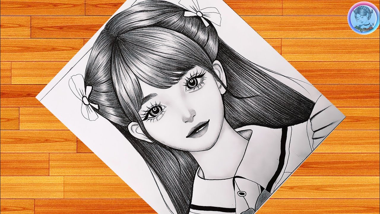 How To Draw A Realistic Sketch Of A Beautiful Girl Cute Cute Girl