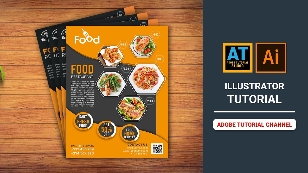 Create Restaurant Flyer Design In Adobe Illustrator Adobe Tutorial