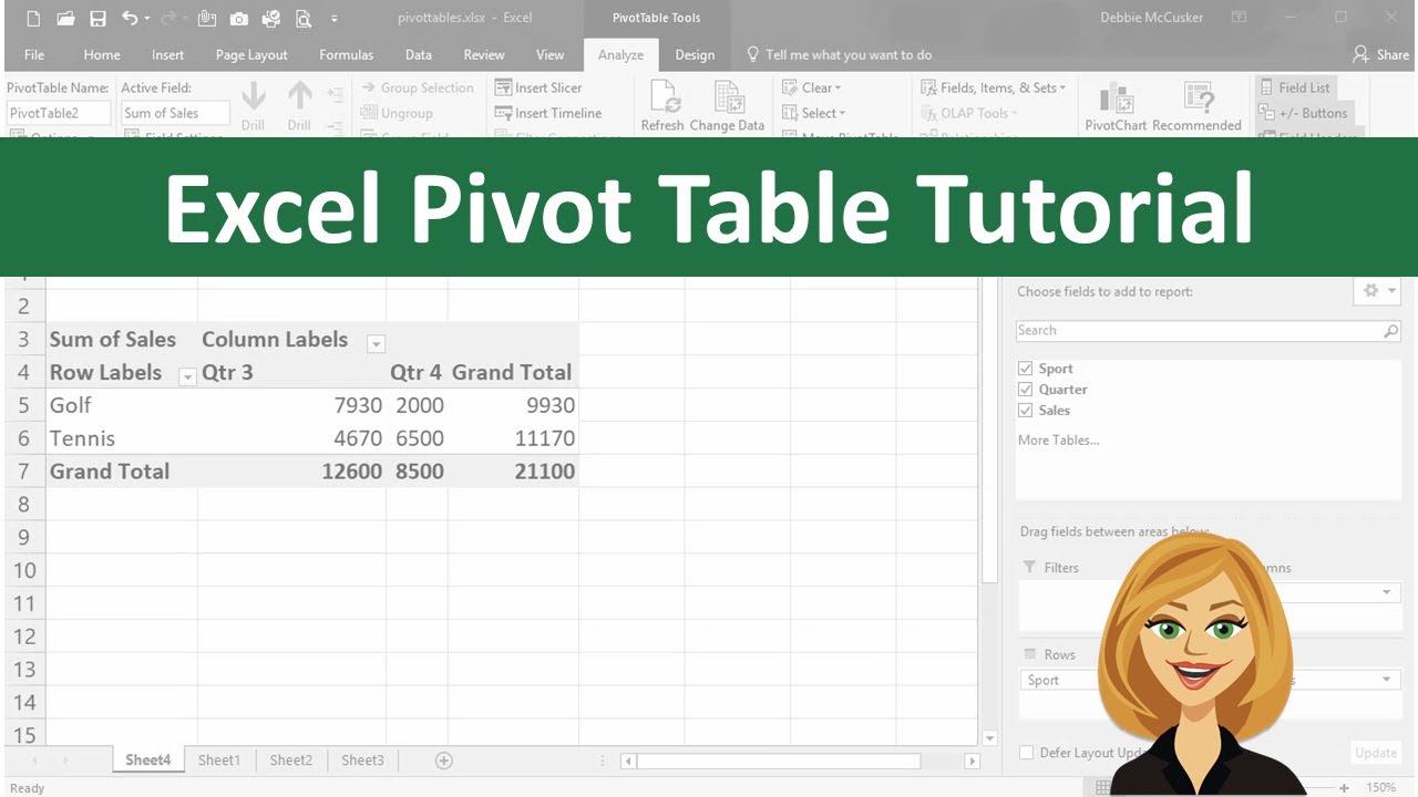 Excel Pivot Table Tutorial Youtube