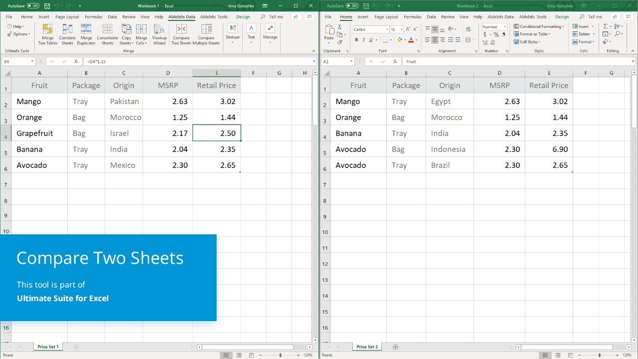 How To Compare The Two Sheets In Excel At Andrew Briones Blog