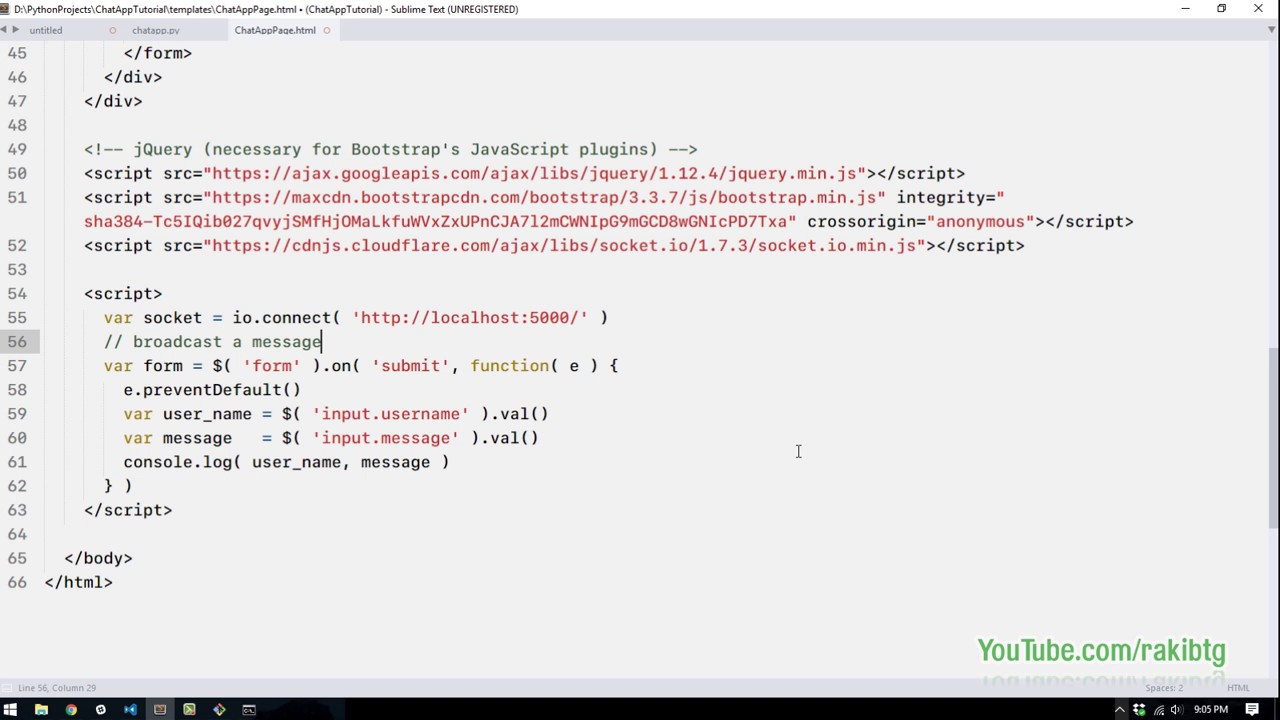 Real Time Python Chat Application Using Python Flask Socketio Youtube