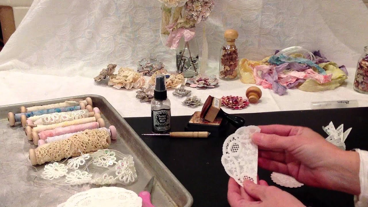 Shabby Chic Flower Tutorial Youtube