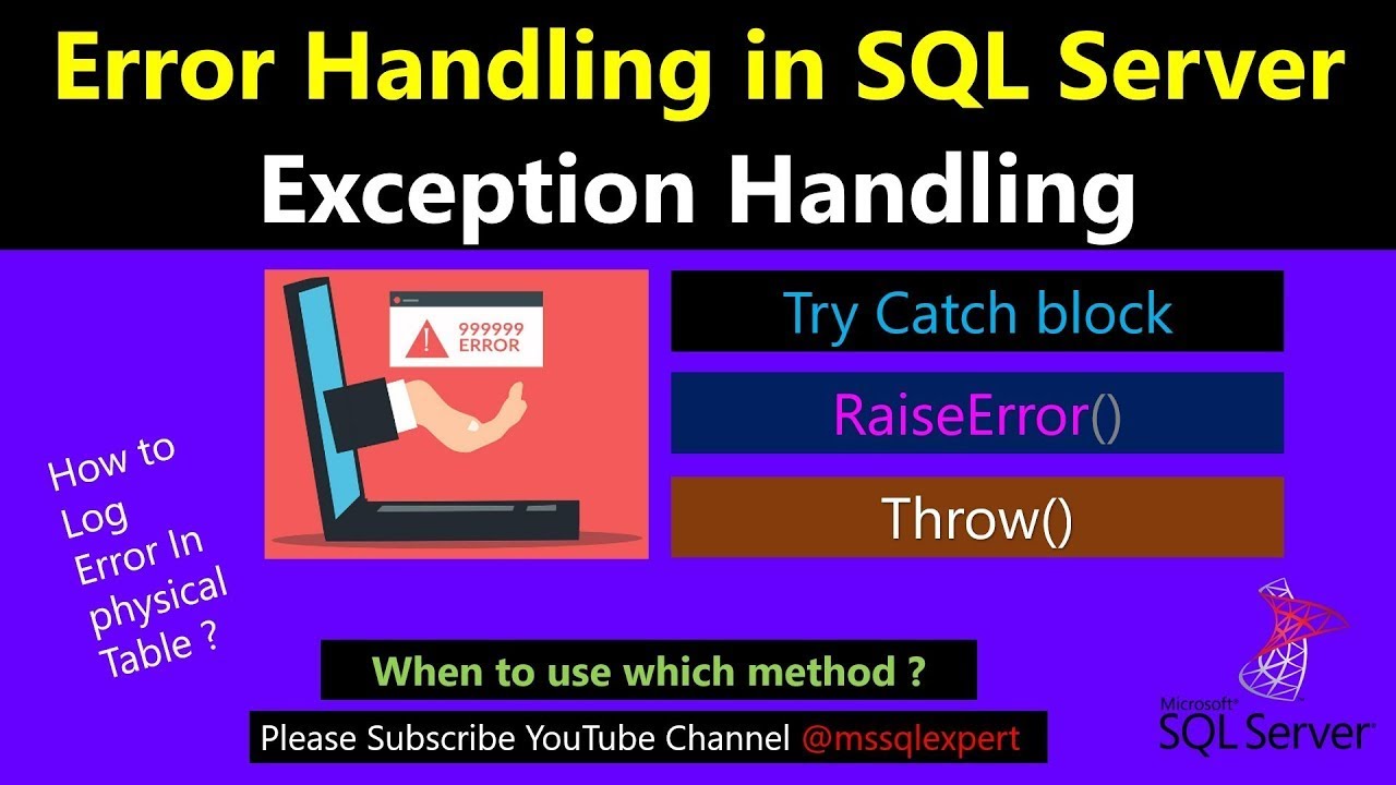 Error Handling In Sql Server Sqlforbeginners Sql Learnsql