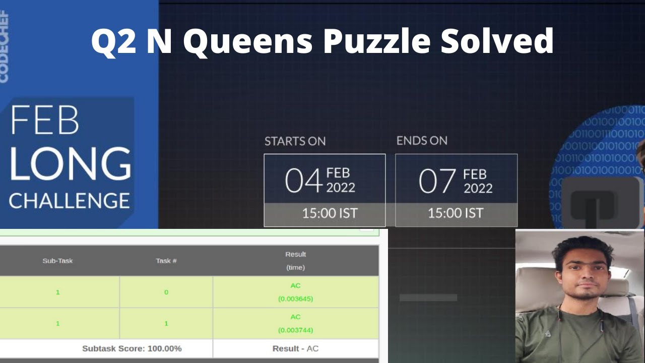 N Queens Puzzle Solved Eureka February Long 2022 Codechef