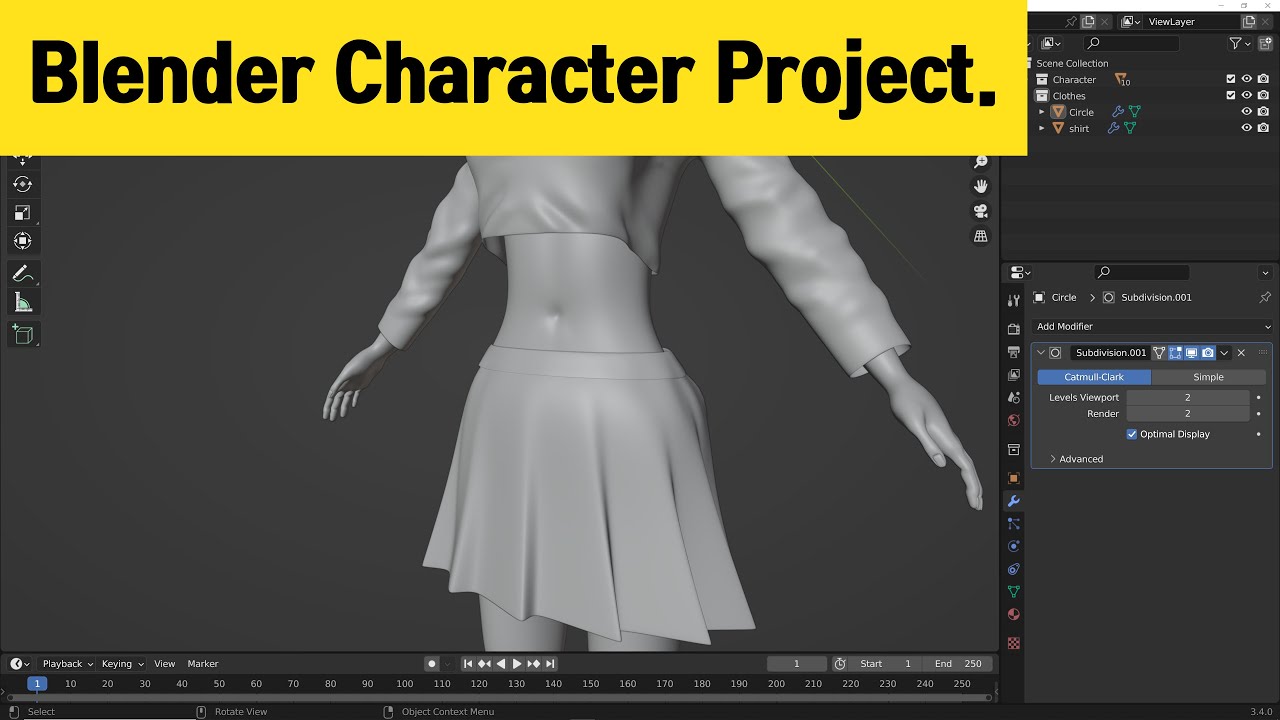 Make Skirt 44 Blender 3d Character Modeling Tutorial Youtube