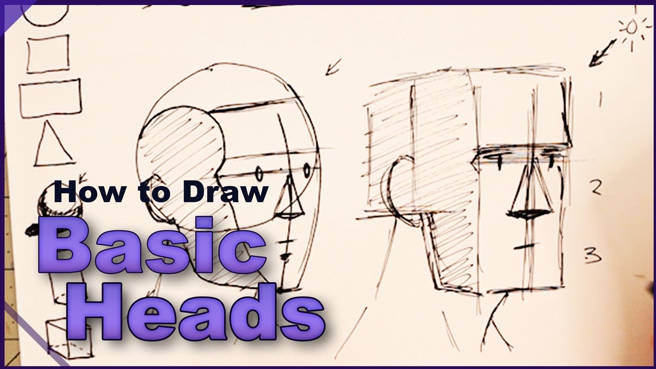 How To Draw Basic Heads Tutorial Youtube