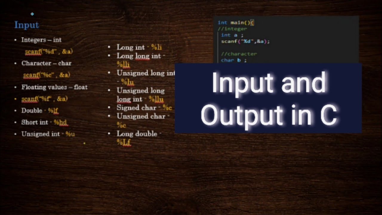3 Input Output In C Language Tutorial For Beginners L C Language L