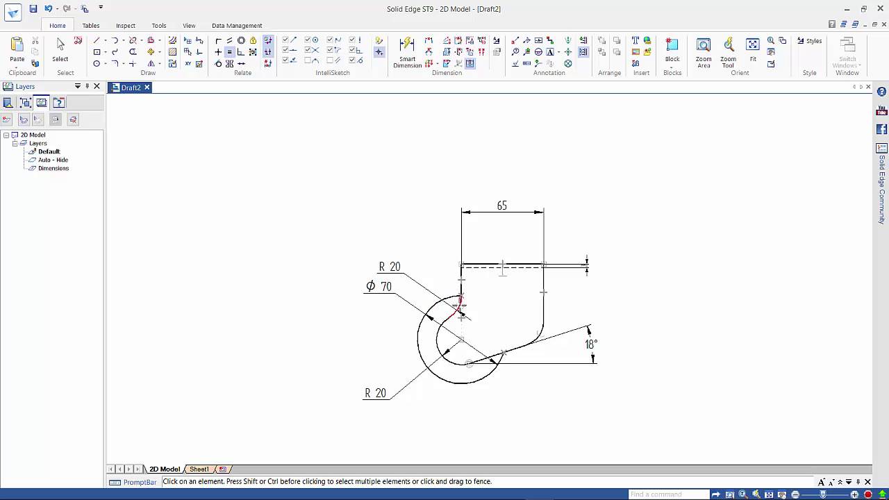 Solid Edge 2d Create A Drawing Youtube
