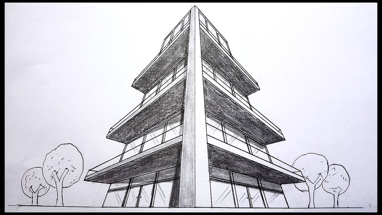 Three Point Perspective Simple Drawing