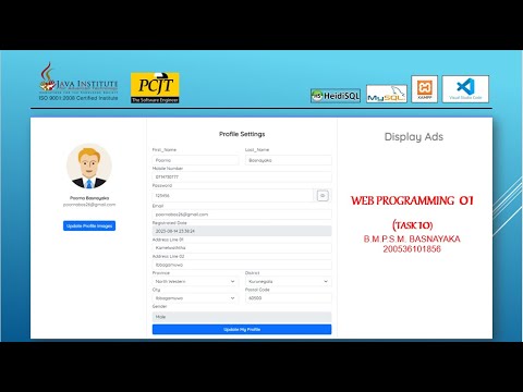 Task 10 Web Programming Java Institute Youtube