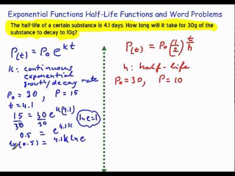Half Life Formula Calculus