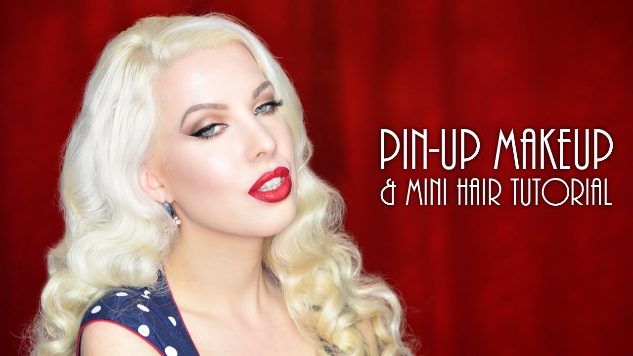 Vintage Pin Up Makeup Quick Easy Hair Tutorial Youtube
