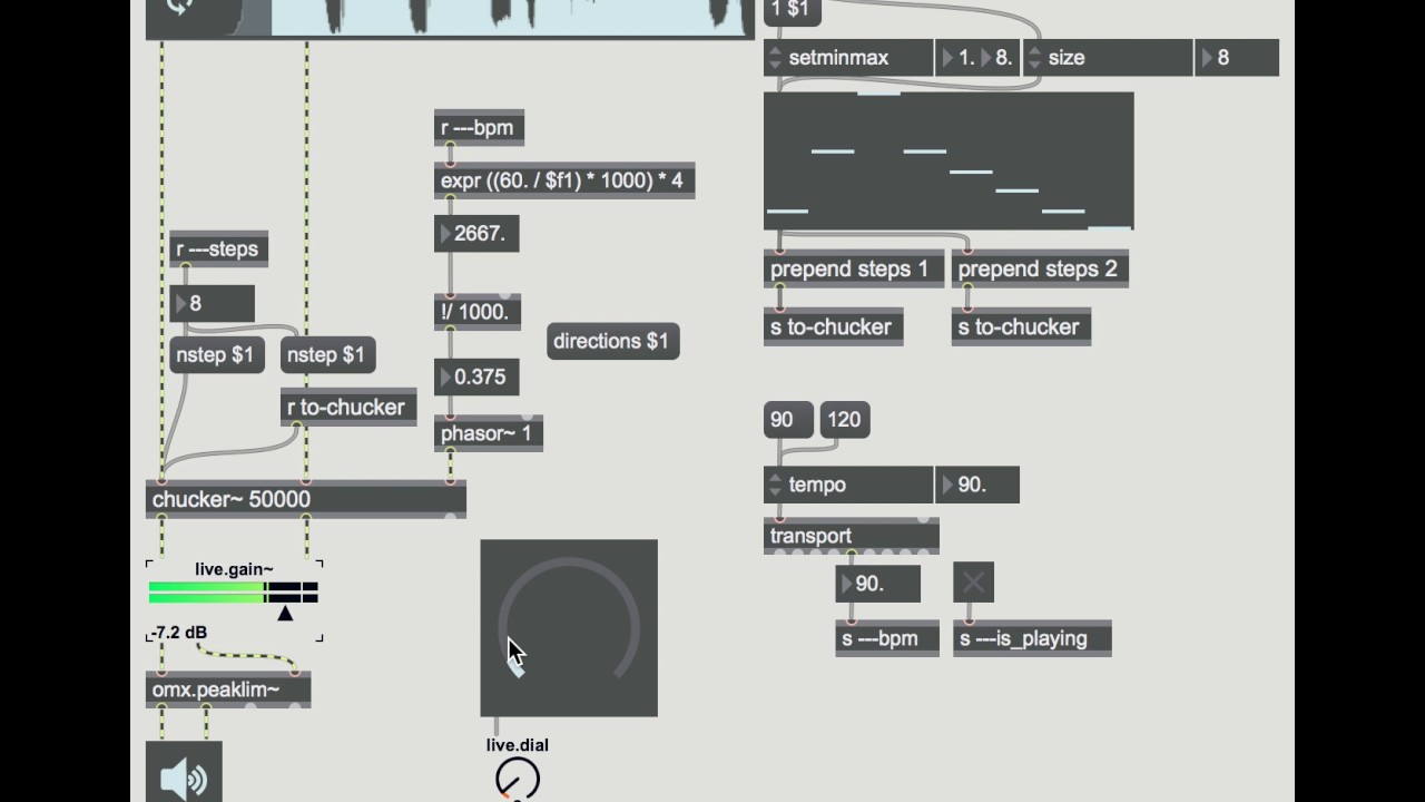 Max Msp Audio Slicing With Chucker 1 Youtube