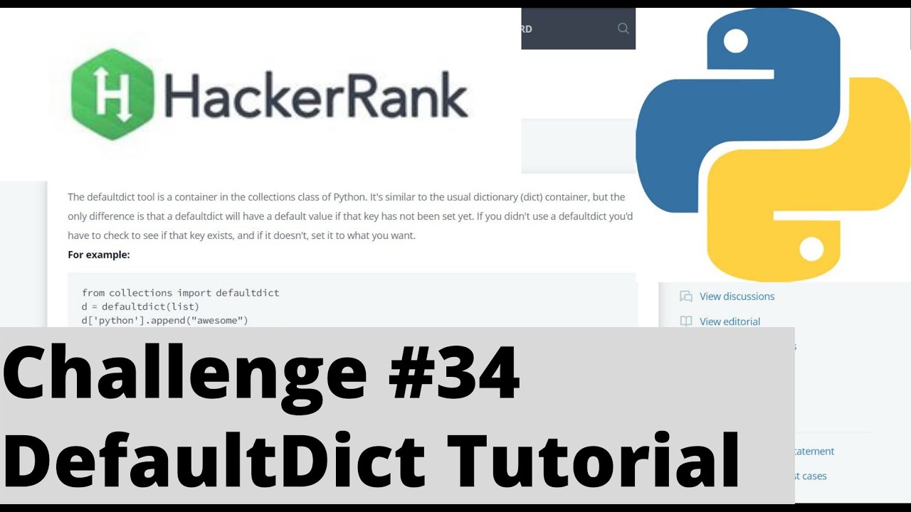 Hackerrank Python Challenge 34 Defaultdict Tutorial Youtube