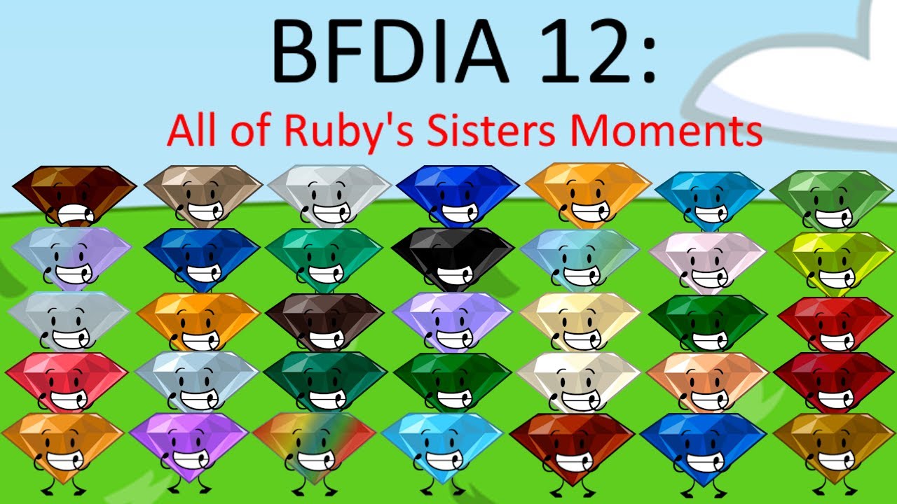 Bfdia 12 All Of Ruby S Sisters Moments Youtube