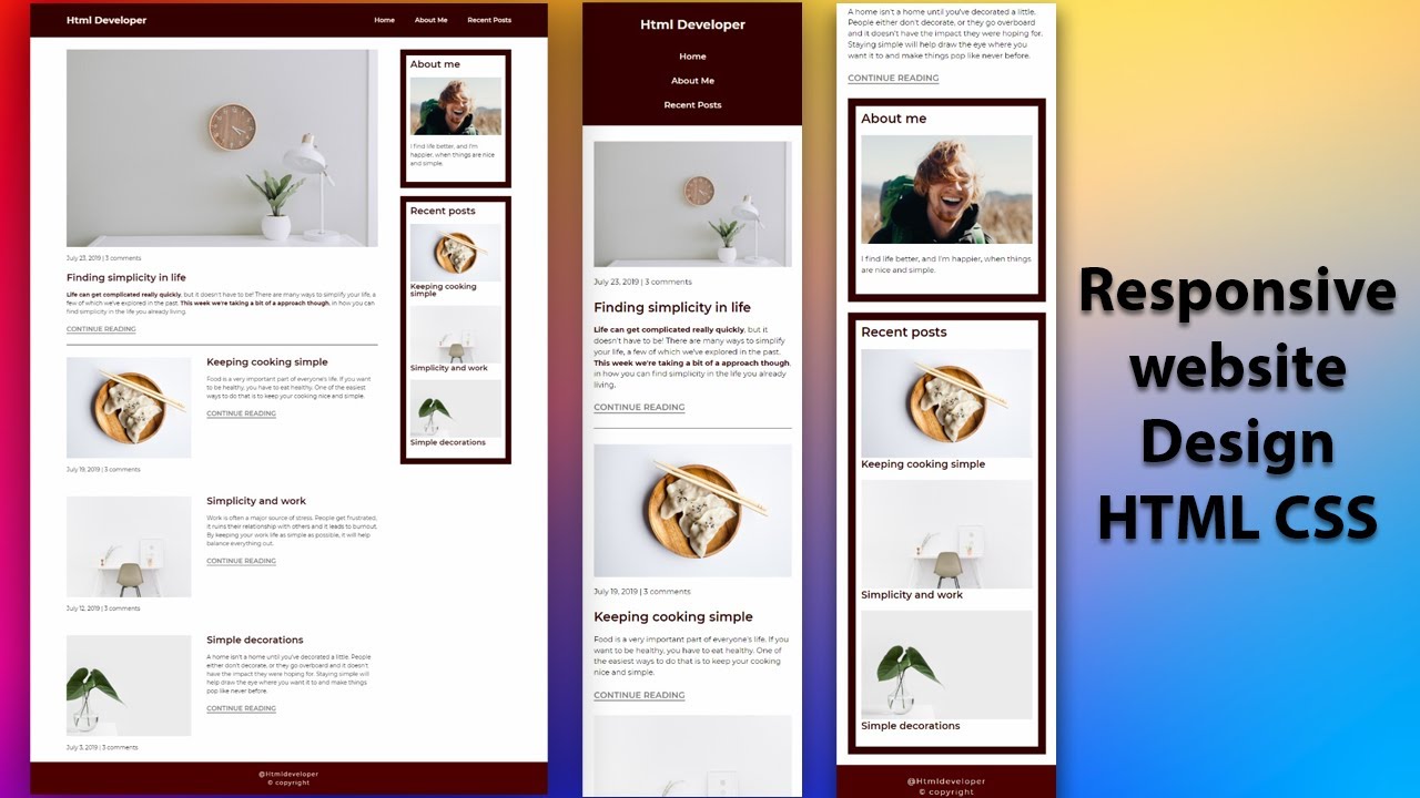 Responsive Website Design Using Html Css Step By Step Blog Website