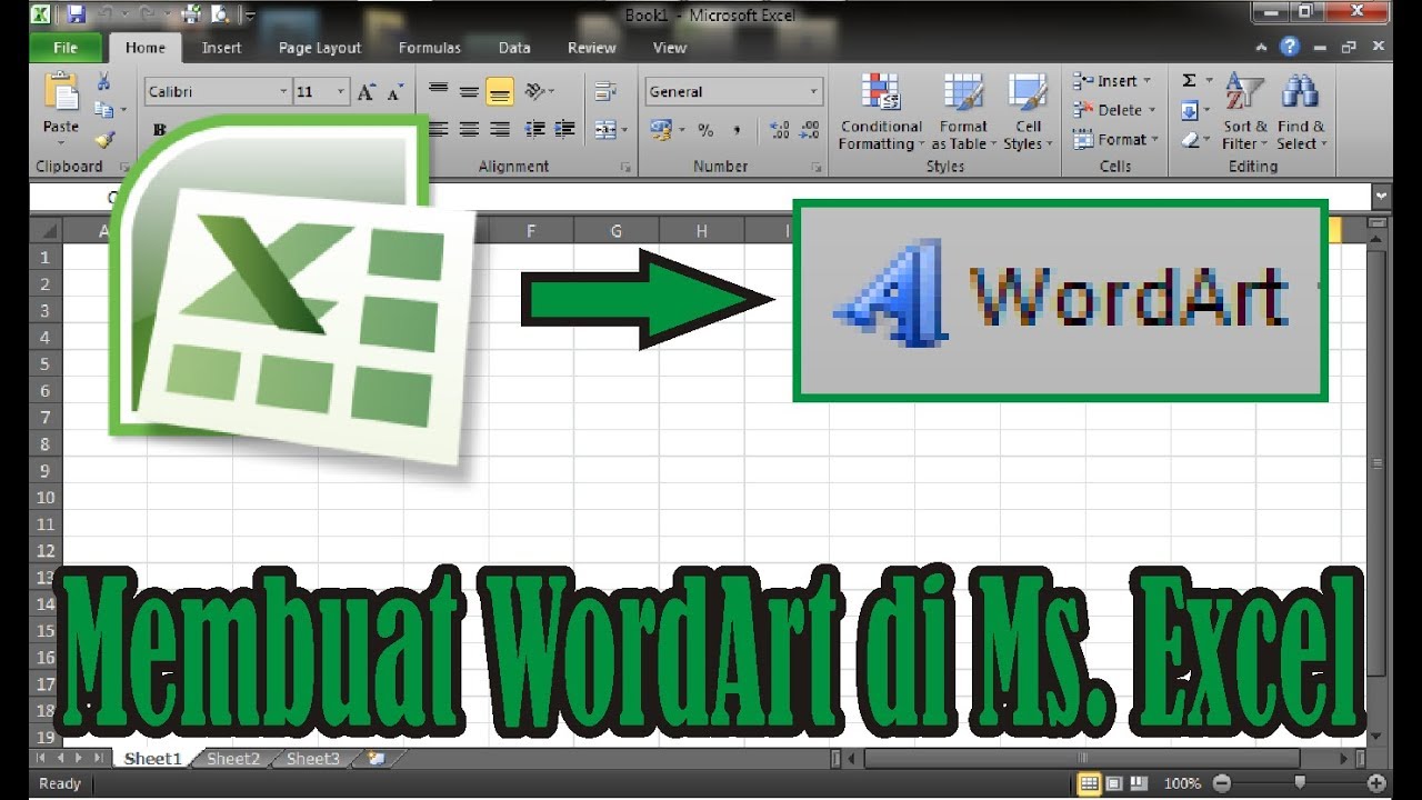Cara Membuat Wordart Di Microsoft Excel 2007 Youtube