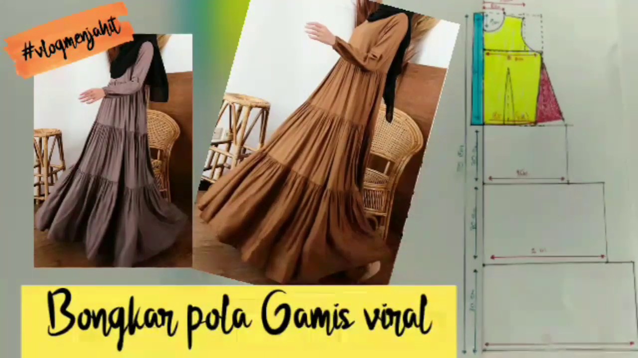 Pecah Pola Gamis Viral Pattern Making Tutorial Youtube