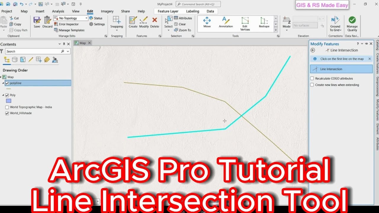 Line Intersection Tool Arcgis Pro Beginners Tutorial Youtube
