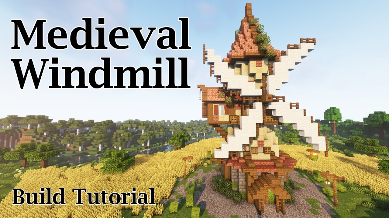Minecraft Medieval Windmill Build Tutorial Step By Step Cottagecore