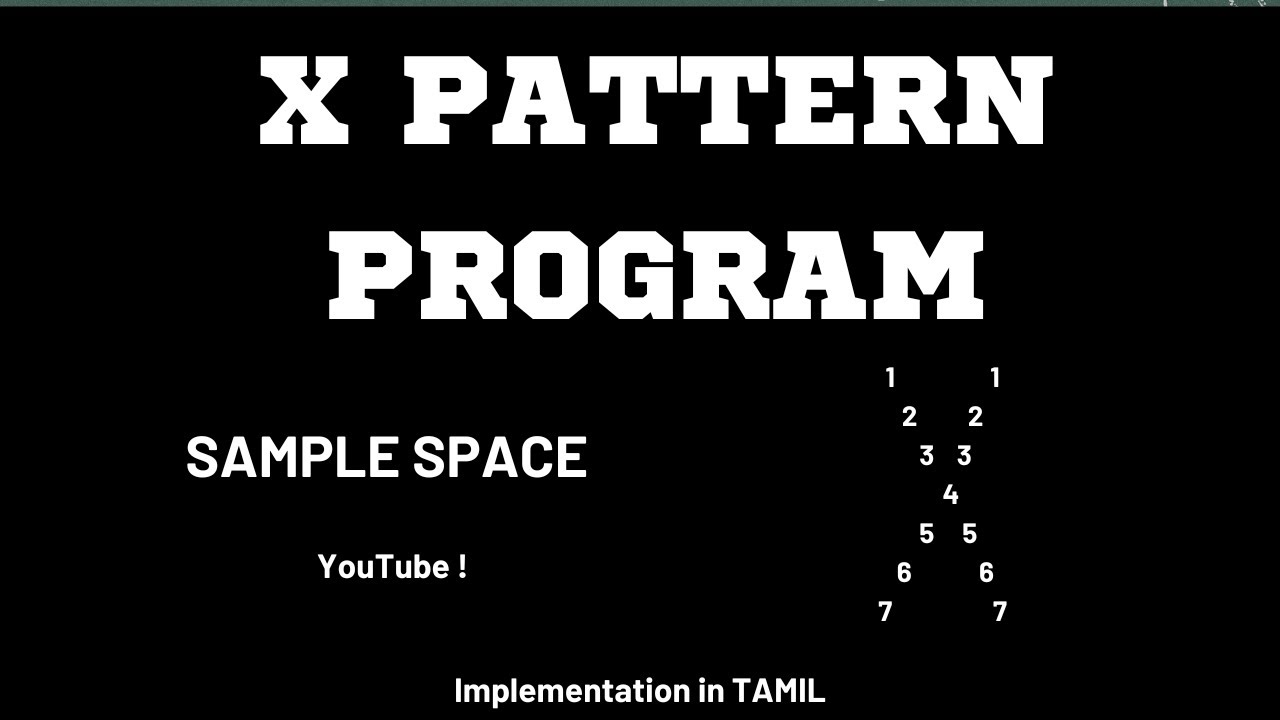 X Pattern Java Implementation Tamil Youtube