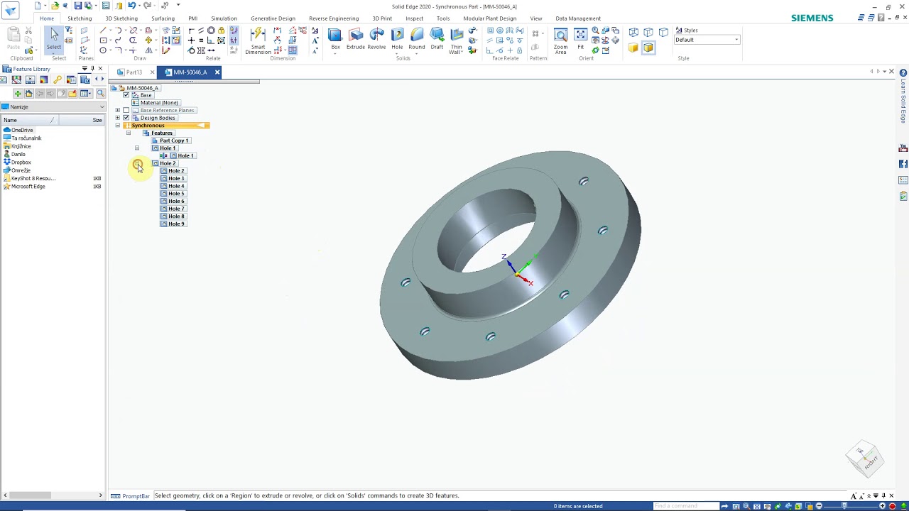 Solid Edge Circular Pattern Youtube