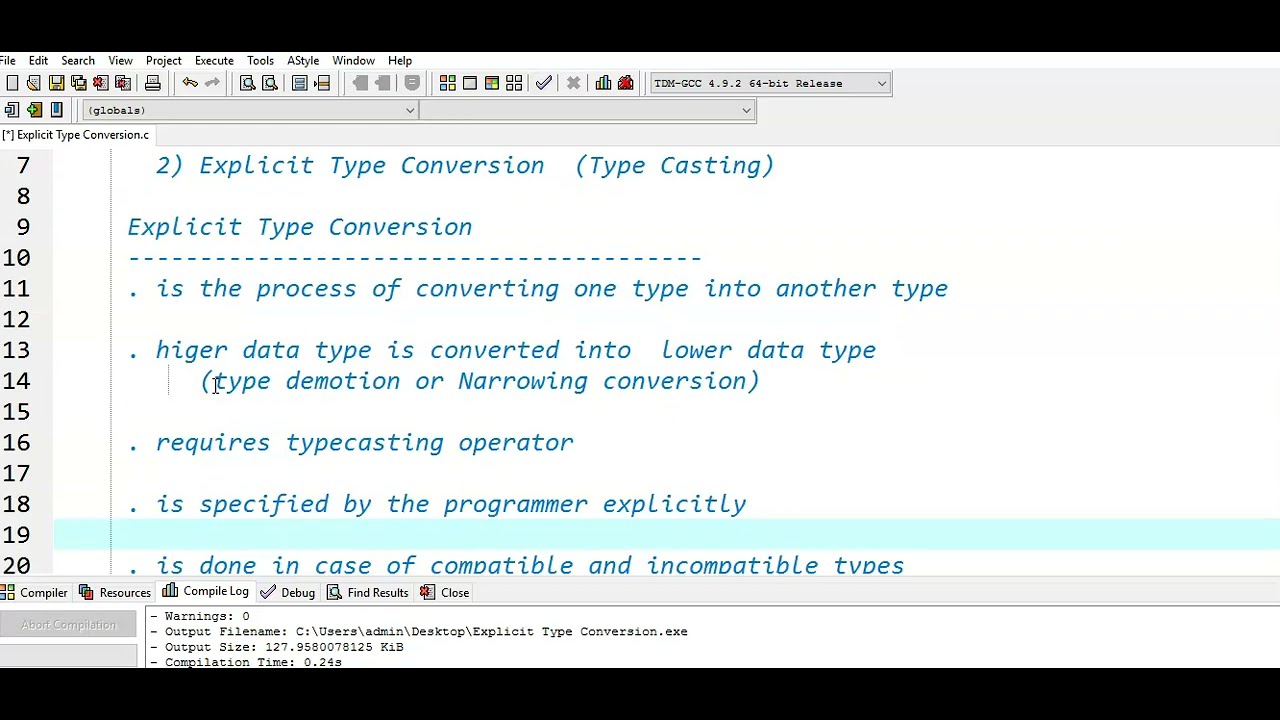 Type Conversion Part 3 Explicit Type Conversion Type Casting
