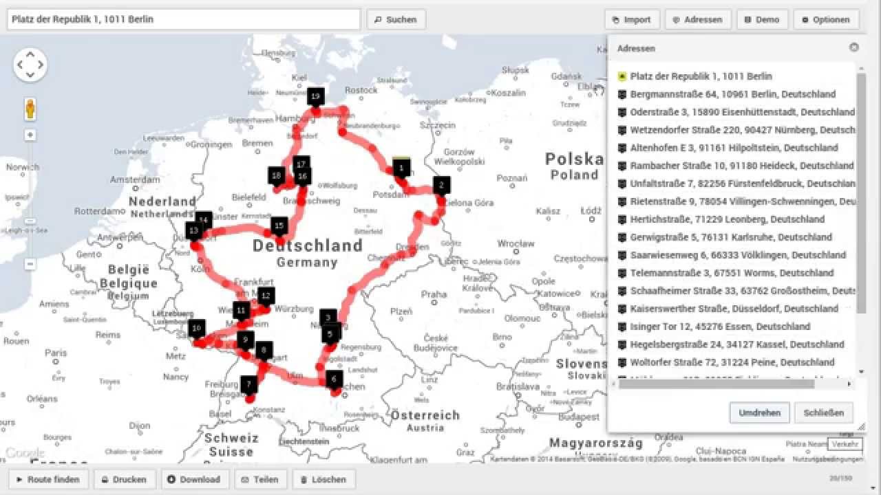 Routexl V4 Demo Deutschland Youtube
