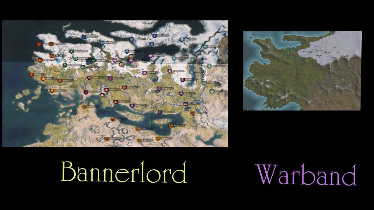 比較 Bannerlordとwarbandのmapを何となく比較して重ねてみました Mount Blade Youtube