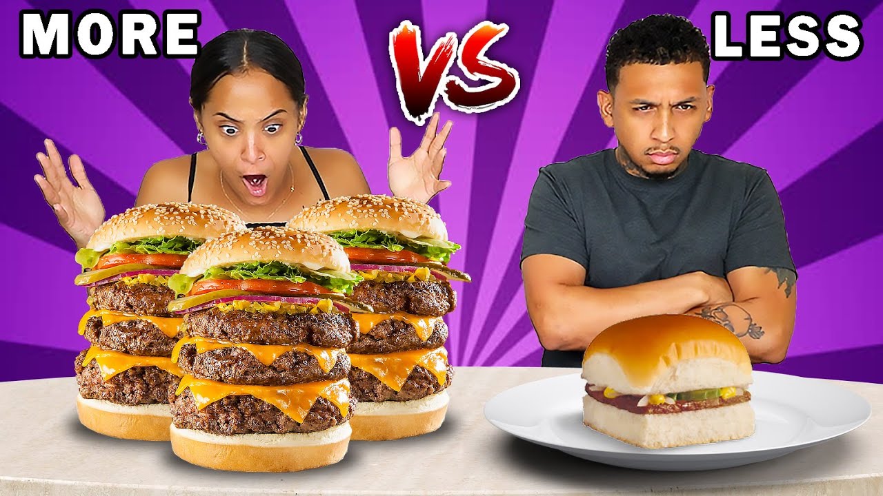 More Vs Less Food Challenge Youtube