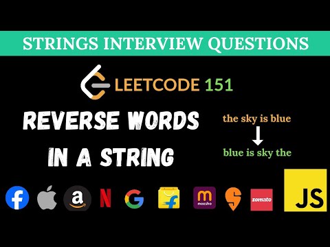 Reverse Words In A String Leetcode 151 Explained In Javascript Easy