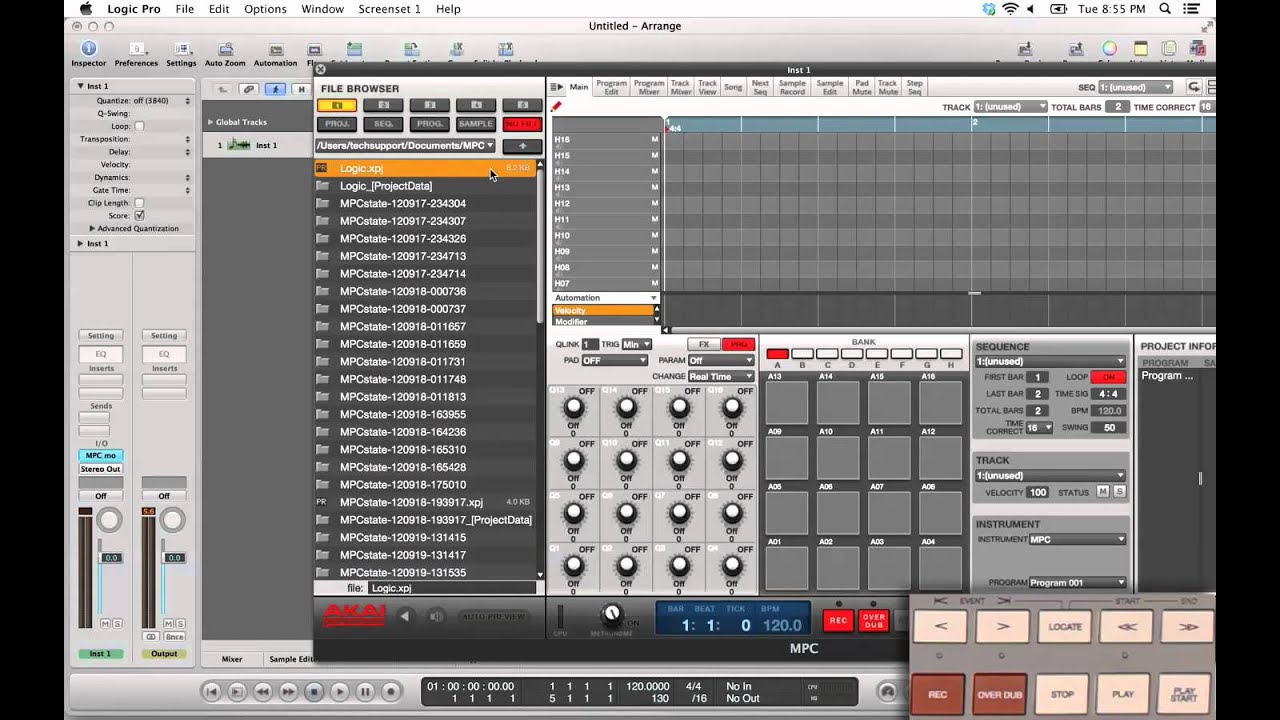 Akai Mpc Renaissance Using As A Plugin In Logic Pro Youtube
