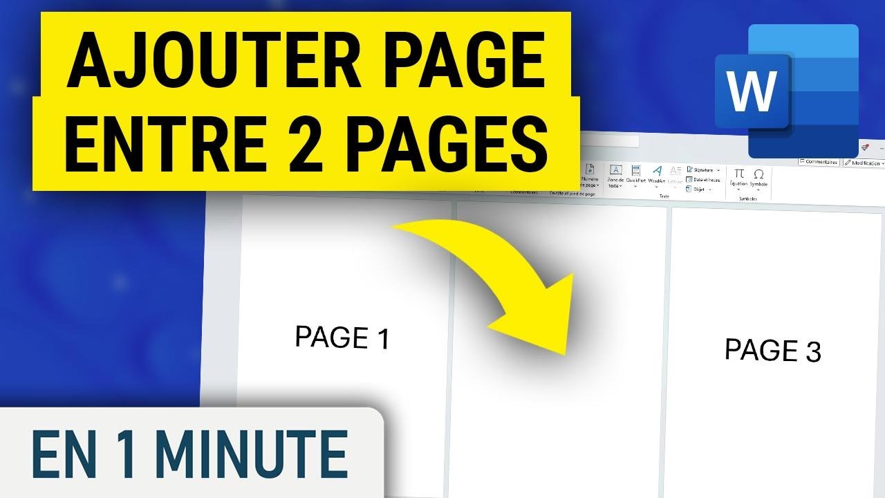 Insérer Une Nouvelle Page Entre Deux Pages Sur Word Youtube
