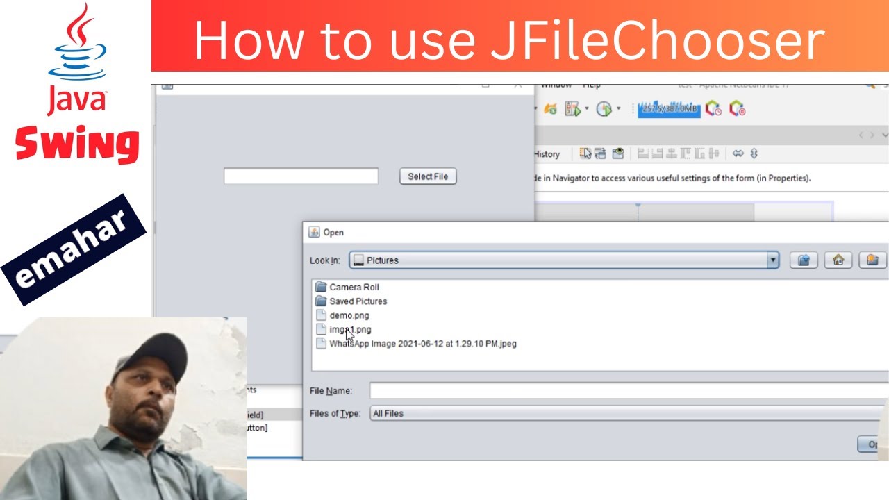 How To Use File Chooser Java Swing Youtube