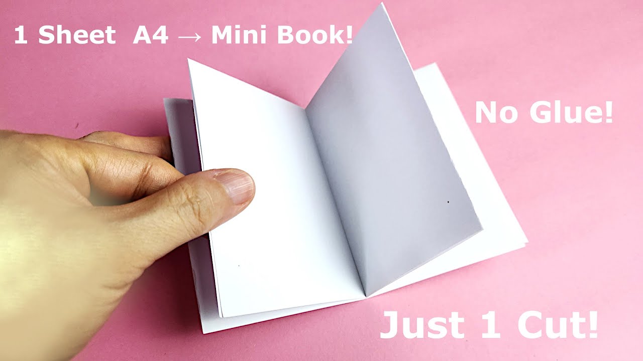 No Glue No Staples Just 1 Sheet To Make This Mini Book Youtube