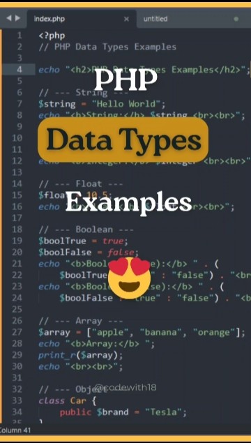 Php Data Types Explained With Examples рџ љ Learn Php In 60 Seconds