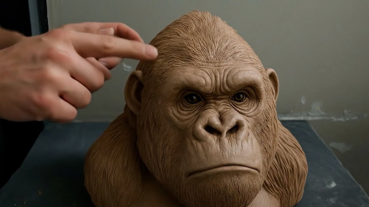 Diy Making Portrait Sculpture Of Gorilla Easy Clay Sculpting Step By