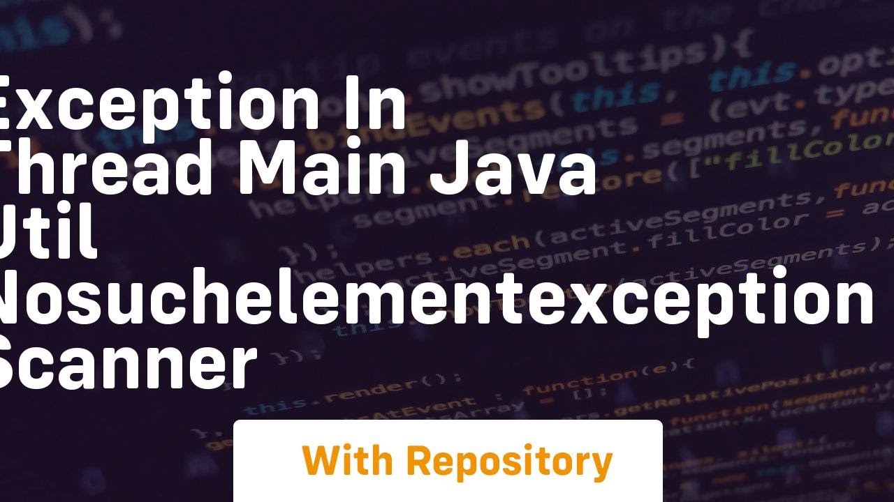 Exception In Thread Main Java Util Nosuchelementexception Scanner Youtube
