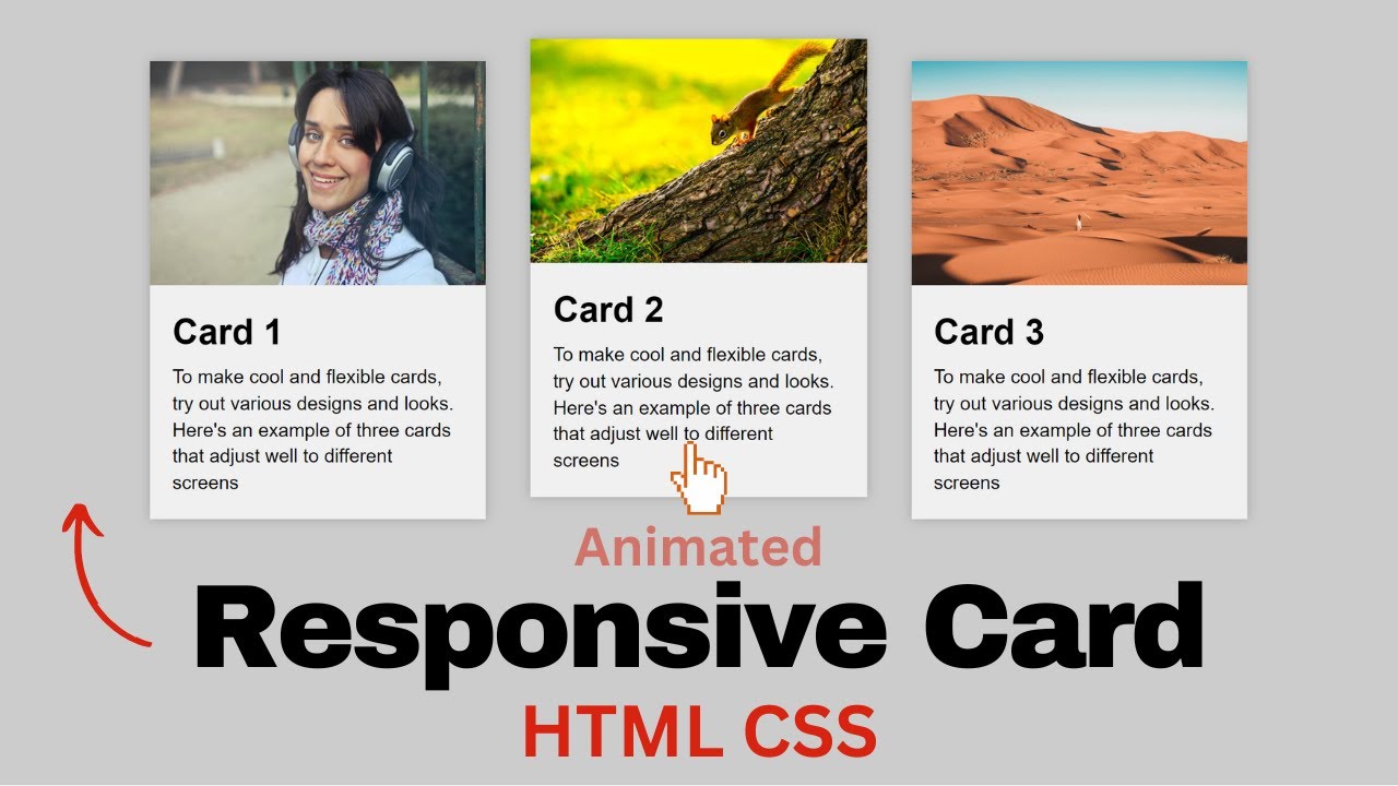 How To Create Responsive Cards In Html And Css Card Animation In Css