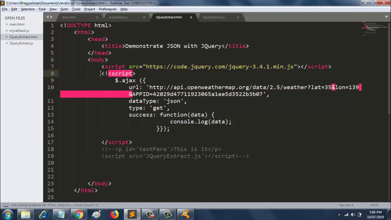 Jquery With Json Youtube