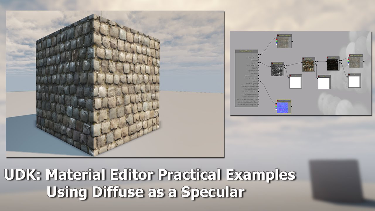 Udk Material Practical Examples How To Use Diffuse As A Specular Map