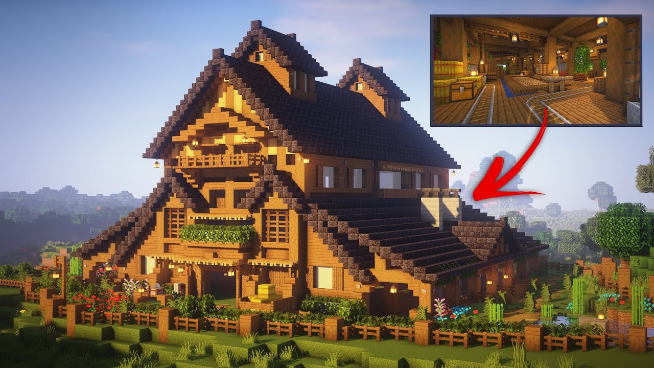 Minecraft How To Build A Barn Tutorial Ultimate Farm Youtube