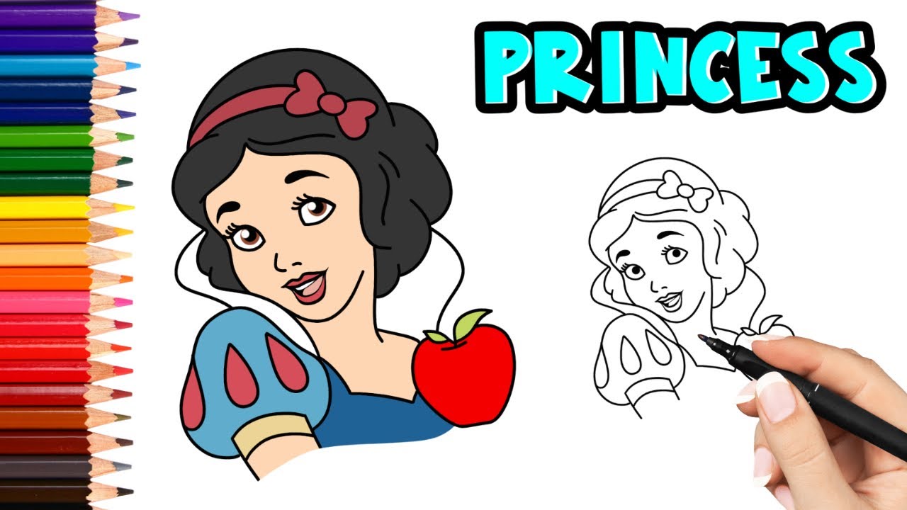 How To Draw Snow White Gorgeous Picture Disney Princess Youtube