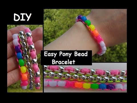 Quick Easy Diy Pony Bead Friendship Bracelet Youtube