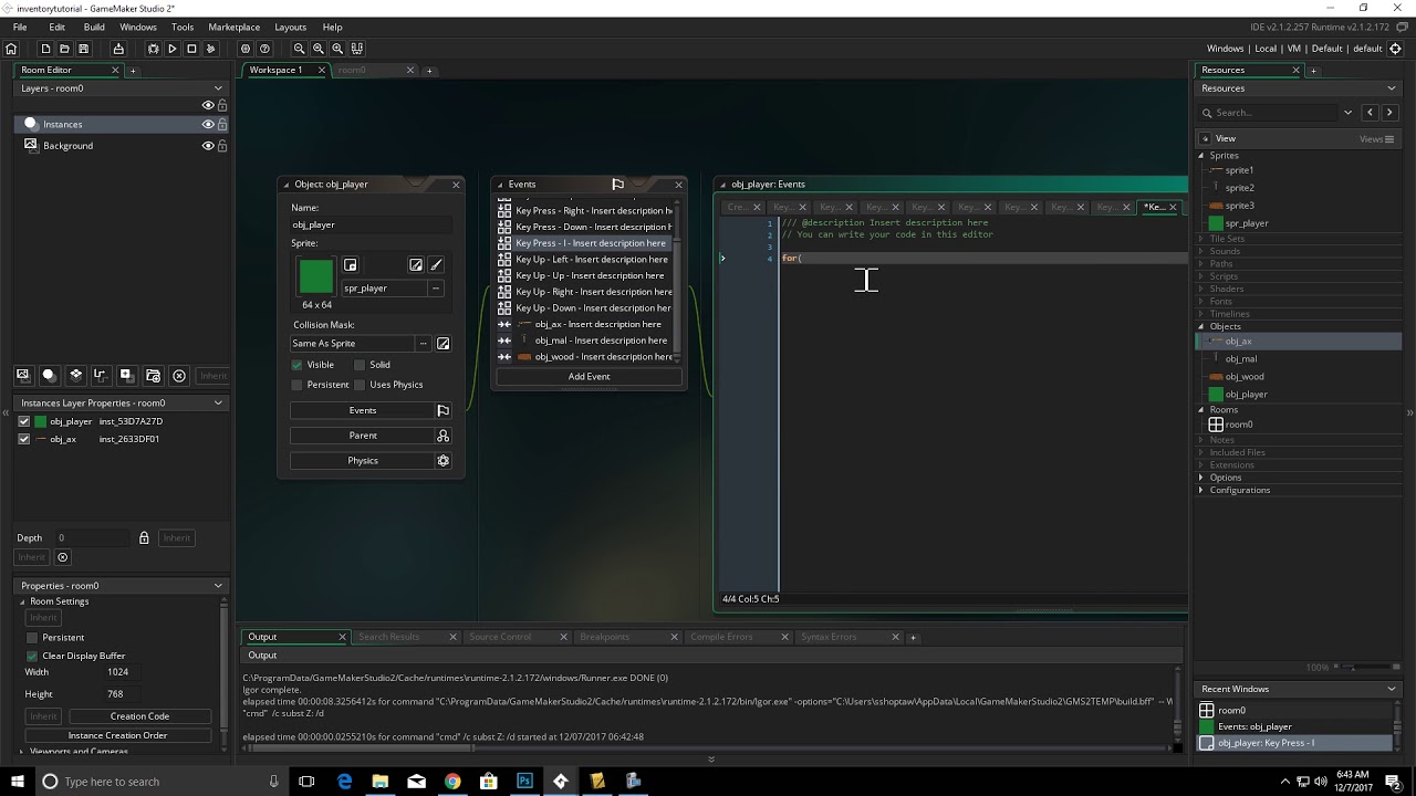 Gamemaker Studio 2 Inventory System Tutorial And Arrays Part 1 Youtube